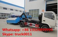 China 2020s new Dongfeng 95hp 5cubic small hook arm garbage truck for sale,best price CLW brand hook lift garbage truck for sale