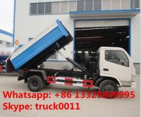China 2020s new Dongfeng 95hp 5cubic small hook arm garbage truck for sale,best price CLW brand hook lift garbage truck for sale