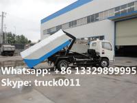 China 2020s new Dongfeng 95hp 5cubic small hook arm garbage truck for sale,best price CLW brand hook lift garbage truck for sale