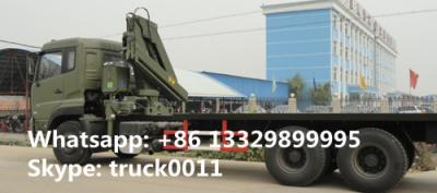 China DongFeng 6*4 folding boom mounted truck folding boom truck crane, factory sale dongfeng 210hp 12tons truck with crane for sale
