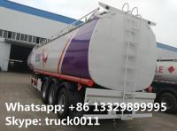 China hot sale! best price Q235R 5mm thickness carbon steel 30000Liters lube tank truck trailer, bulk fuel tanker semitrailer for sale