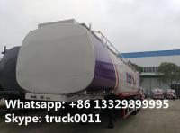 China hot sale! best price Q235R 5mm thickness carbon steel 30000Liters lube tank truck trailer, bulk fuel tanker semitrailer for sale