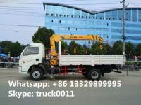 China high quality and competitive price 4*2 3.5ton telescopic truck mounted crane for sale,  yuejin 3.5tons truck with crane for sale