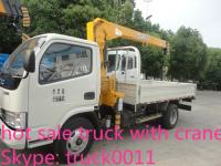 China high quality and competitive price 4*2 3.5ton telescopic truck mounted crane for sale,  yuejin 3.5tons truck with crane for sale