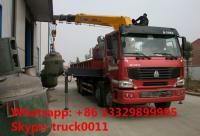 China Heavy duty SINO TRUK 8*4 HOWO 16tons Truck with Crane,factory sale best price Truck with XCMG Crane Truck with crane for sale