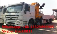 China Heavy duty SINO TRUK 8*4 HOWO 16tons Truck with Crane,factory sale best price Truck with XCMG Crane Truck with crane for sale