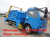 China Dongfeng 4x2 6cbm hydraulic arm roll garbage truck for sale，2019s best price new swing arm garbage truck for sale for sale