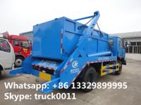 China Dongfeng 4x2 6cbm hydraulic arm roll garbage truck for sale，2019s best price new swing arm garbage truck for sale for sale