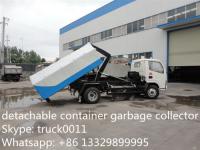China 4*2 Dongfeng Hydraulic lifter Garbage Trucks 3tons 5tons 6tons 8tons for sale, dongfeng hook lift garbage truck for sale for sale