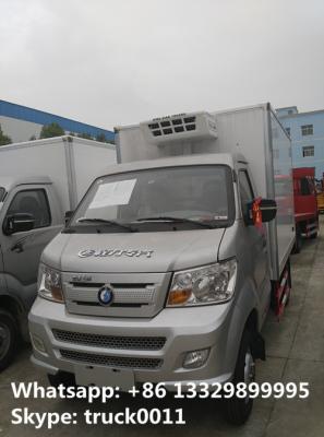 China High quality sinotruk wangpai gasoline 80hp 1tons mini refrigerator truck, SINOTRUK gasoline refrigerator minibus for sale