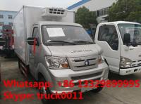 China High quality sinotruk wangpai gasoline 80hp 1tons mini refrigerator truck, SINOTRUK gasoline refrigerator minibus for sale