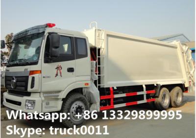 China Foton Auman 6*4 LHD 18m3 garbage compactor truck for sale, factory sale new brand cheaper 18cbm compacted garbage truck for sale