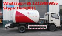 China good quality diesel 4*2 CLW brand 2.3 metric tons lpg gas bobtail tank truck for sale, 5500L lpg gas filling tank truck for sale