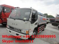 China JAC 4*2 LHD mini 5 cubic meters refuler truck for sale, factory direct sale JAC new 5 cubic meters oil dispensing truck for sale