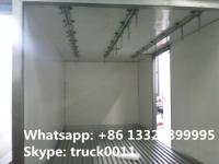 China dongfeng DFAC fish vegetable food meat hook refrigerator truck, dongfeng 120hp seafood transported cold room truck for sale