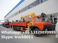 China dongfeng 6*4 12ton cargo truck with crane for sales, hot sale 210hp dongfeng dump truck with 8ton-12ton XCMG brand crane for sale