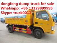 China dongfeng light doubel cabs dump truck,small dump truck from China, dongfeng 4*2 4ton twin cab dump tipper truck for sale