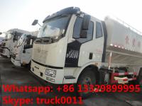 China hot sale FAW LHD 180hp 20m3 poultry feed pellet truck, factory direct sale FAW 8tons-12tons bulk feed transporting truck for sale