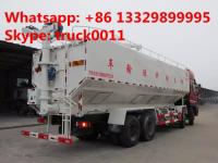 China hot sale dongfeng brand 20tons electronic system discharging bulk feed truck, CLW brand 270hp 40m3 poultry feed truck for sale