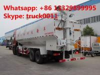 China hot sale dongfeng brand 20tons electronic system discharging bulk feed truck, CLW brand 270hp 40m3 poultry feed truck for sale