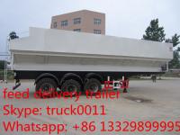 China CLW brand 3 axles 55m3 poultry animal Feed Trailer for sale, China best price farm-oriented poutry feed semitrailer for sale