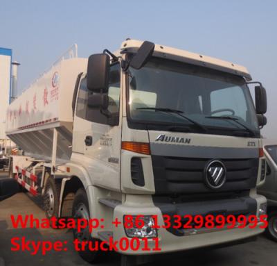 China FOTON Auman 6*2 30m2 farm-oriented feed delivery truck for sale, electronic discharging 15tons bulk feed transport truck for sale