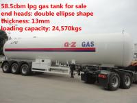 China ASME SONCAP 56000L LPG gas tank semi trailer,best price CLW Brand 56cubic meters lpg gas propane trailer for sale for sale