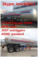 China hot sale 17 metric tons double BPW/FUWA axles lpg gas tank trailer, best price 17tons propane gas tank semitrailer for sale