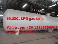 China 60cbm stationary bulk surface LPG gas storage tank for sale, hot sale best price 60,000L bullet propane gas tank for sale