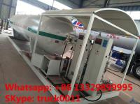 China 8MT mobile skid mounted lpg gas filling plant with two electronic scales and filling nozzles, skid propane gas plant for sale