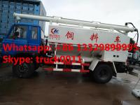 China dongfeng 190hp 10ton electronic/hydraulic discharging animal feed deliery truck for sale, farm-oriented fish feed truck for sale