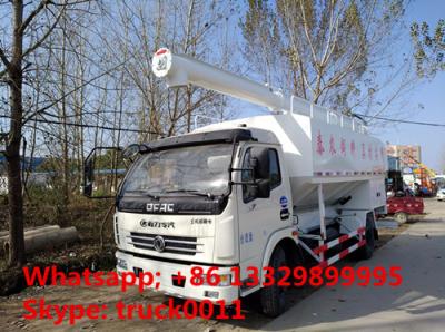 China hot sale dongfeng LHD 12m3 hydraulic discharging farm-oriented feed delivery truck, hydraulic system feed pellet truck for sale