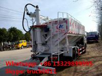 China hot sale dongfeng LHD 12m3 hydraulic discharging farm-oriented feed delivery truck, hydraulic system feed pellet truck for sale