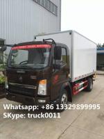 China CNHTC HOWO 4*2 5tons frozen food transportation truck for sale, best price HOWO Light duty 3tons-5tons cold room truck for sale