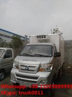 China High quality sinotruk wangpai gasoline 80hp 1tons mini refrigerator truck, SINOTRUK gasoline refrigerator minibus for sale