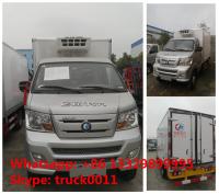 China High quality sinotruk wangpai gasoline 80hp 1tons mini refrigerator truck, SINOTRUK gasoline refrigerator minibus for sale