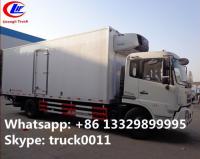 China 15tons refrigerator van truck with US Brand Carrier freezer for sale, 10-15tons cold room truck for frozen seafood for sale