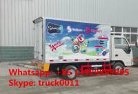 China JAC mini gasoline cold room truck for sale, hot sale JAC brand  gasoline 82hp refrigerated truck for ice-cream for sale for sale