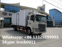 China good Performance 4x2 JAC refrigerated trucks for sale, best price JAC 10-15tons freezer van truck for eggs and fruits for sale