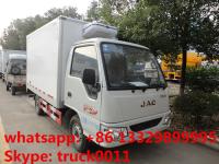 China JAC Euro IV diesel 2 ton freezer refrigerated truck for sale,best price JAC brand mini 1tons cold room truck for sale for sale