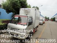 China high quality and competitive price 1tons forland refrigerator minivan for sale, forland RHD 1tons mini freezer van truck for sale
