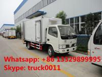 China Dongfeng 4*2 LHD  small refrigerated van and truck for sale ,4ton CLW brand refrigerator van truck for meat and fish for sale