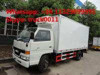 China best price JMC 4*2 LHD 115hp cold room truck for sale, high quality CLW brand JMC LHD diesel 3-5tons cold room truck for sale