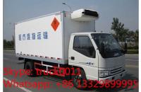 China best price JMC 4*2 LHD 115hp cold room truck for sale, high quality CLW brand JMC LHD diesel 3-5tons cold room truck for sale
