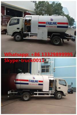 China 2020s new designed 2.3tons dongfeng LHD 4*2 mobile lpg gas refilling truck, best price lpg gas bobtail vehicle for sale for sale