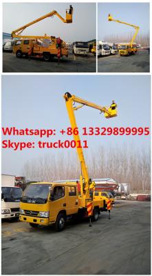 China CLW DONGFENG double cabs 16m high altitude operation truck, DONGFENG 95hp 14m-16m overhead working platform truck for sale