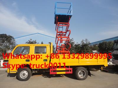 China hot sale dongfeng  4*2 LHD 100hp diesel 12m aerial work platform truck,hydraulic scissor high altitude operation truck for sale