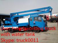 China Dongfeng Tianjin Water tank with hydraulic aerial working platform, high altitude operation truck with water tank for sale