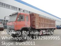 China hot sale dongfeng brand 8*4 LHD dump tipper truck, best price Dongfeng brand 8*4 LHD 30tons-40tons dump tipper truck for sale