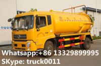 China dongfeng tianjin 4*2 6-8cbm sludge tanker truck, factory direct sale dongfeng brand LHD 8m3 vacuum septic tank truck for sale